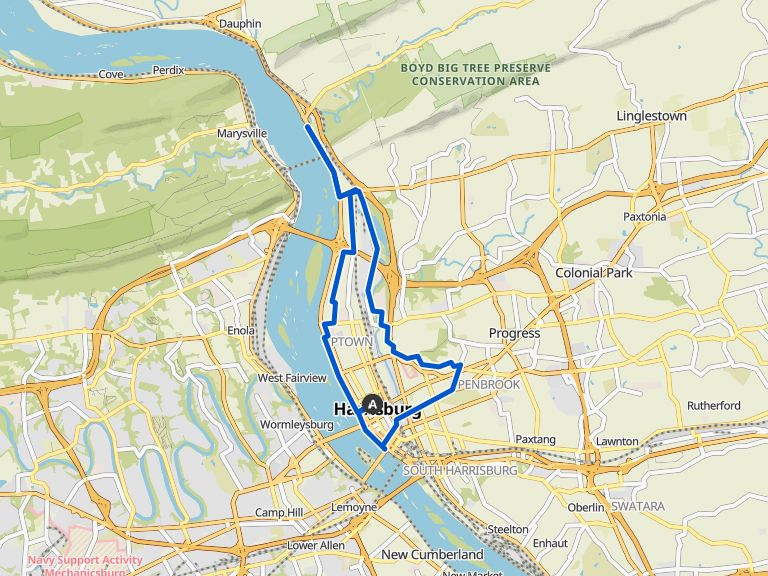 Top Half of the Belt plus Fort Hunter 9 Mile Loop | bike Tour | Komoot